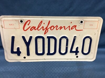 Vintage California License Plate "4Y0D040" | eBay