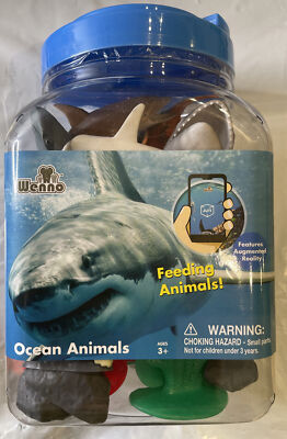 Wenno Ocean Animals With Augmented Reality ,30 Pc Set/ Pail With Handle ...