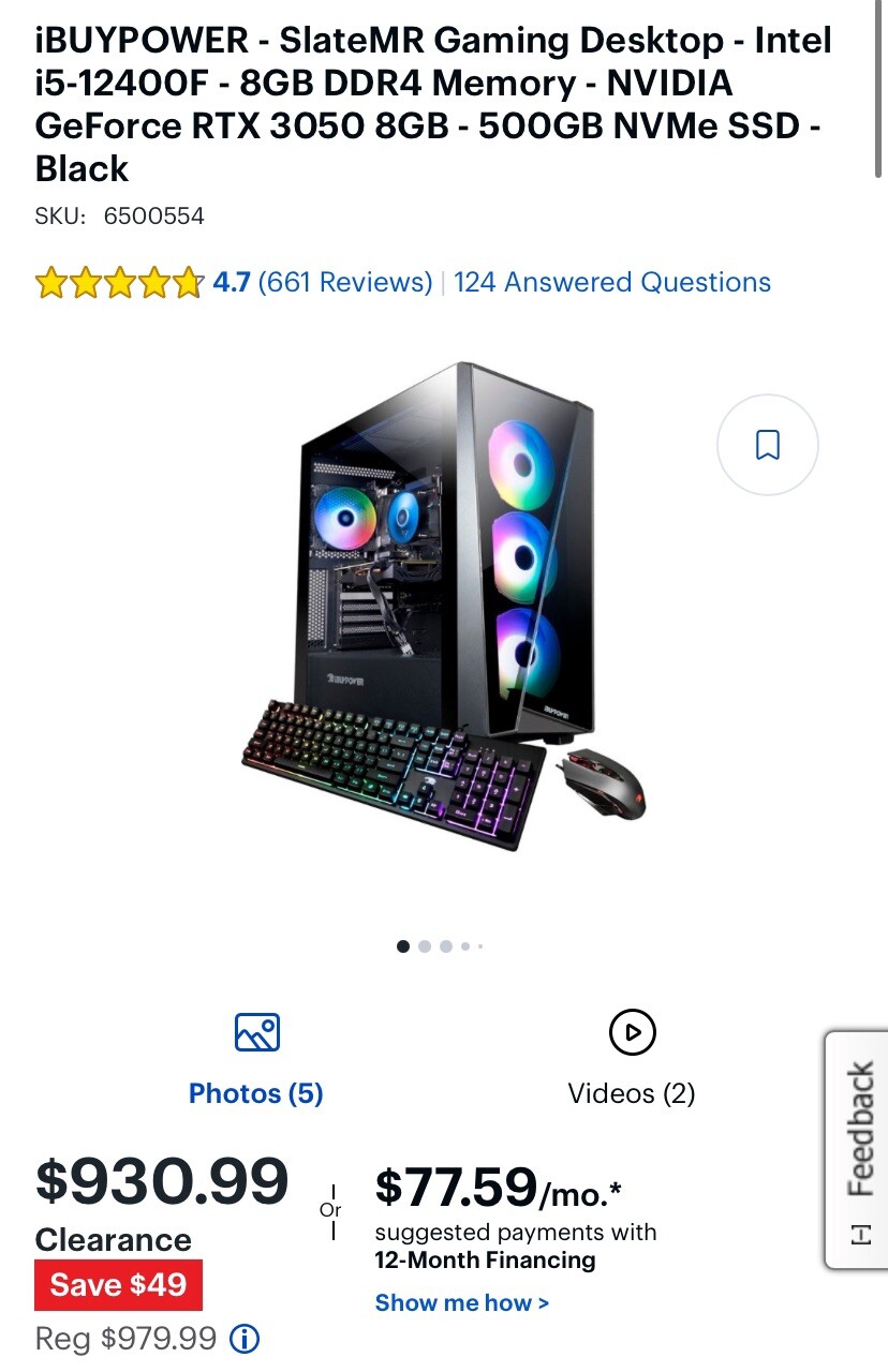 gaming pc Ibuypower Mr Slate 6 3050 with upgrades | eBay