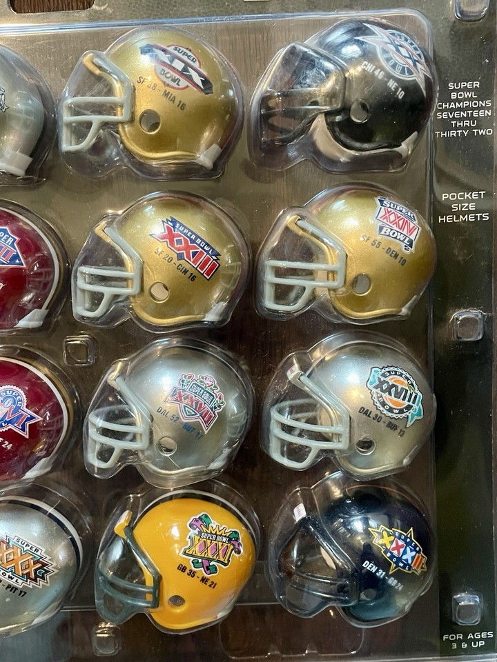 NFL Mini-Helmets Super Bowl Set Series Two Sealed - Riddell #17-32 ...