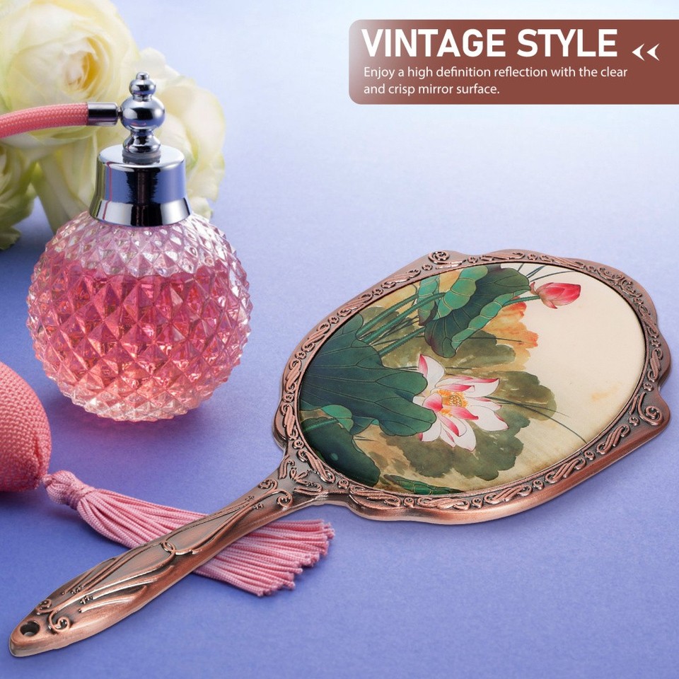 Hand Makeup Mirror Vintage Retro Held Handheld with Handle Mirrors ...