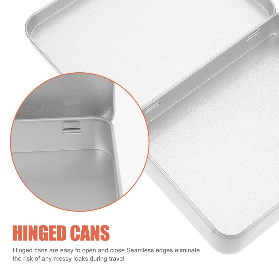 2 Pcs Metal Tinplate Hinged Boxes Containers Candy Storage Gift Boxes ...