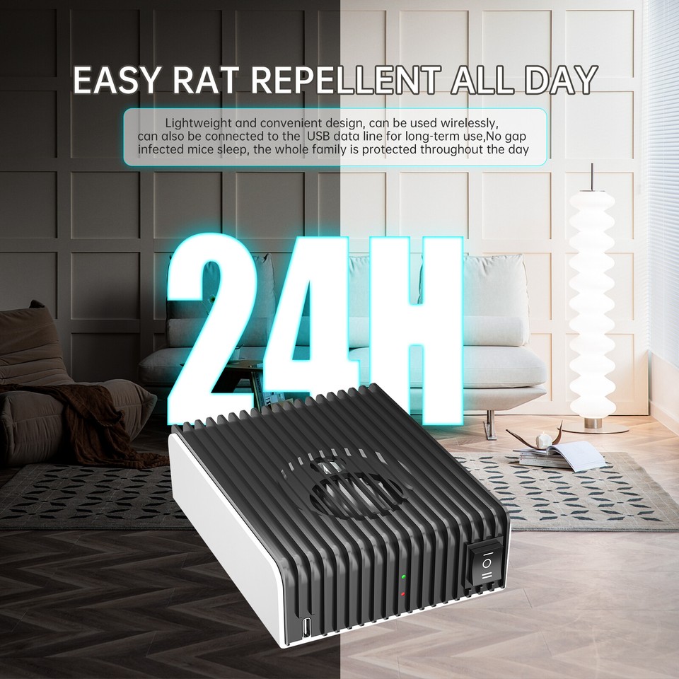 Ultrasonic Rodent Repellent Pest Repeller Mouse Blocker Rat Deterrent ...