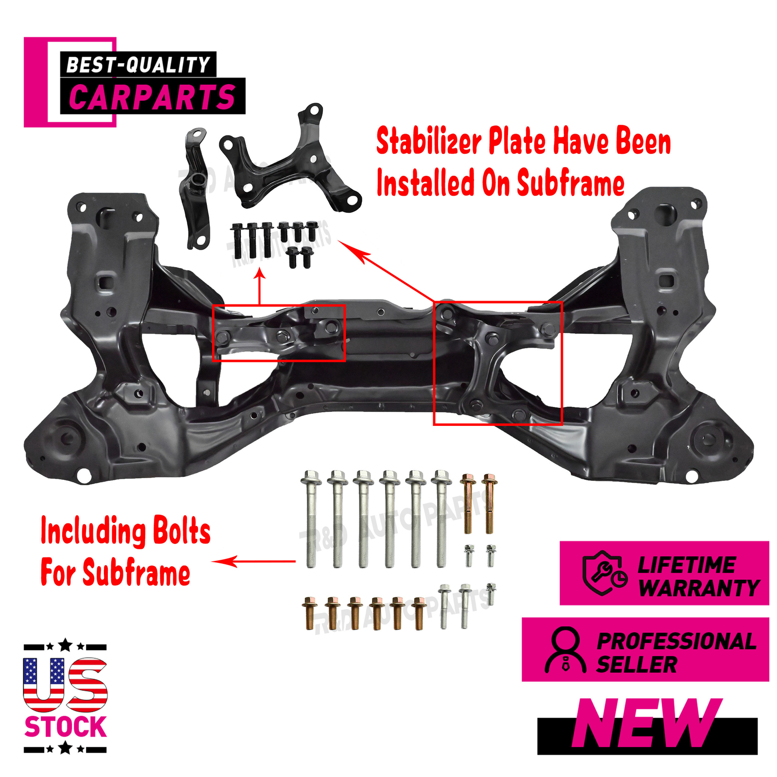 98-02 Honda Accord Subframe Frame Front Rear Crossmember For 2.3L ...