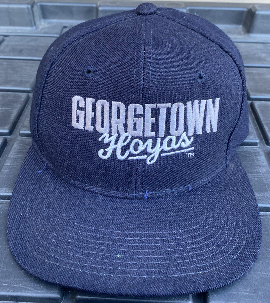 Vintage 90s Georgetown Hoyas Youngan Script SnapBack Hat Cap Wool Blend ...