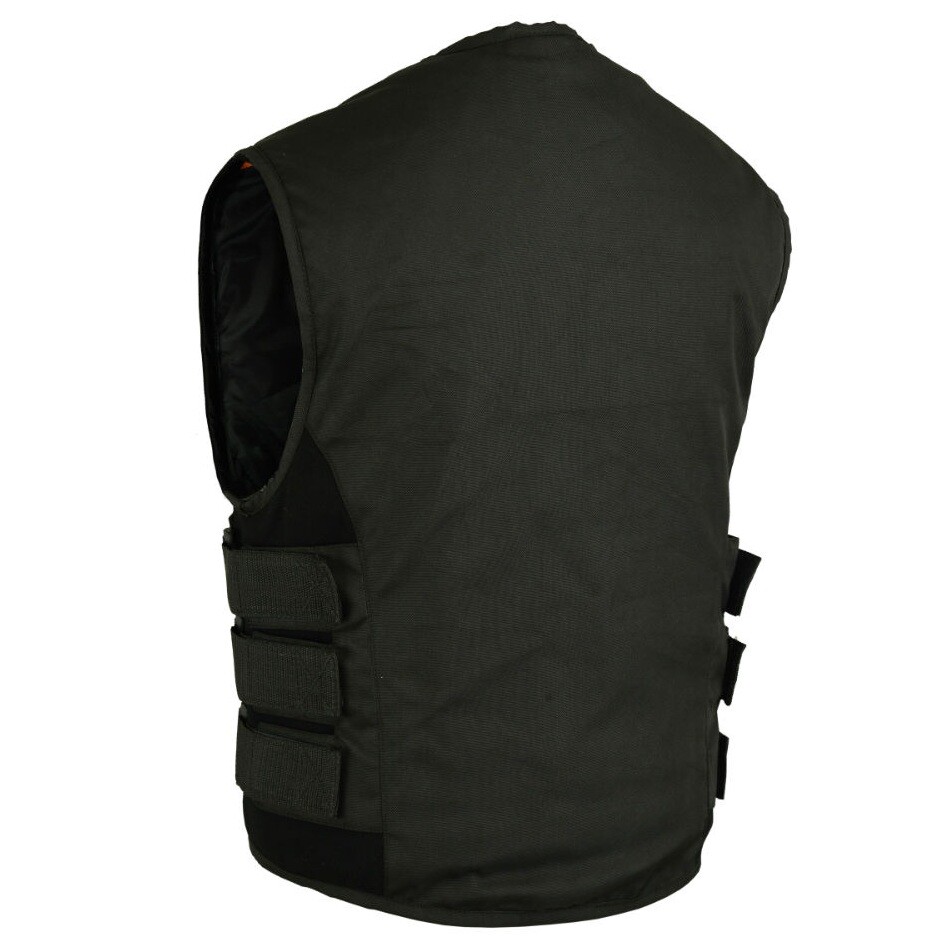 MEN'S MOTORCYCLE BIKER BLACK TEXTILE VEST CONCEAL POCKETS - MA6 | eBay