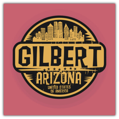 Gilbert City Arizona USA State Badge Car Bumper Sticker Decal "SIZES ...
