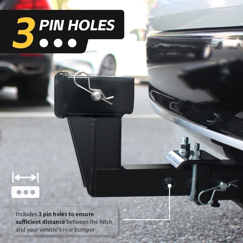 Trailer Hitch Riser Hitch-Mounted Fit for 2 inch Receivers with 6 inch ...