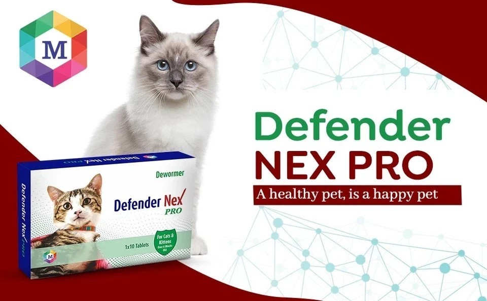 Defender Nex Pro Natural Dewormer For Cat of All Life Stages 10 Tabs ...