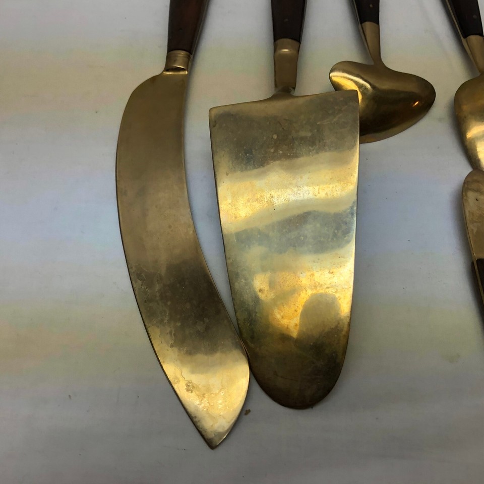 18 Piece Siam Brass Silverware Cutlery Horsdoeuvre Forks Nut Spoon ...