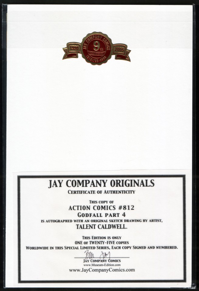 Action Comics #813 original SUPERGIRL Sketch signed Talent Caldwell ...