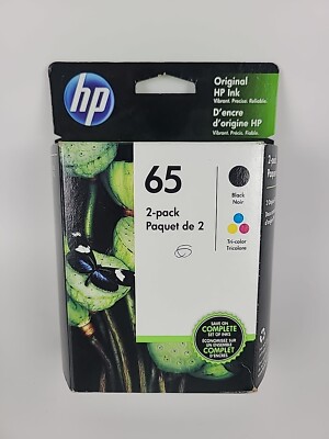 HP 65 Color Combo Pack Ink - Black & Tri-Color ( T0A36AN) New / April ...