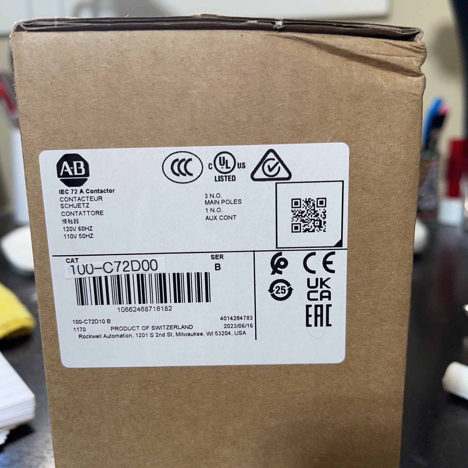 AB. CONTACTOR. 100-C72D00. 110-120VAC | eBay