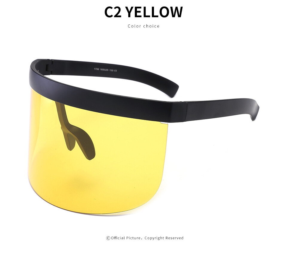 Oversize Huge Visor Big Shield Mask Half Face Large Mirror Sunglasses ...