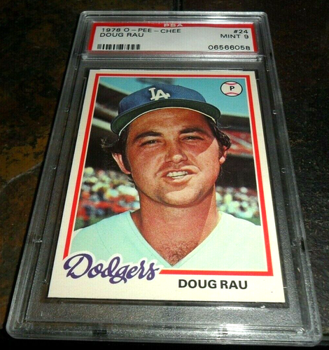 1978 #24 DOUG RAU OPC by Topps O PEE CHEE LOS ANGELES DODGERS PSA 9 ...