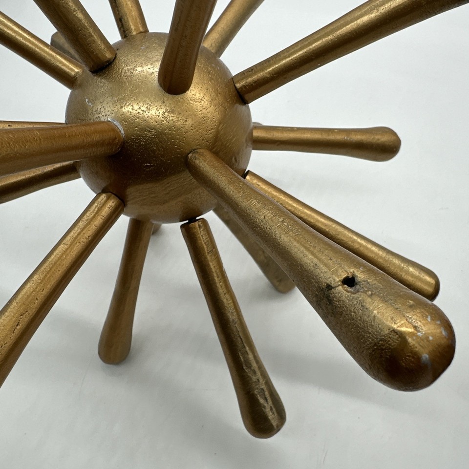 Atomic Space Age Atom Sunburst Sculpture MCM 10" Aluminum Metal ...