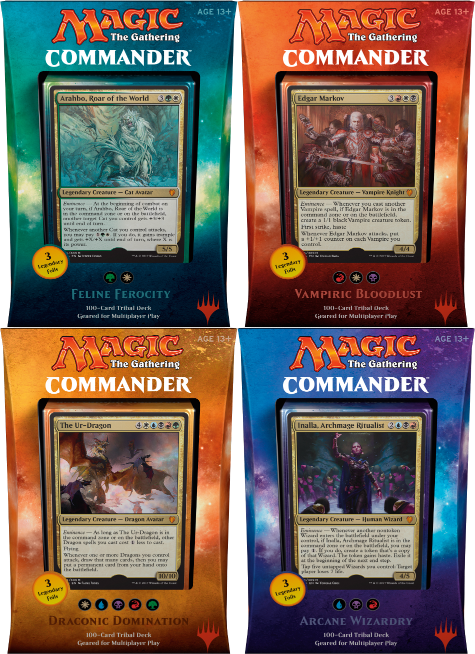 MTG EN Commander 2017 Complete set of 4 (Factory Sealed) Edgar Markov ...