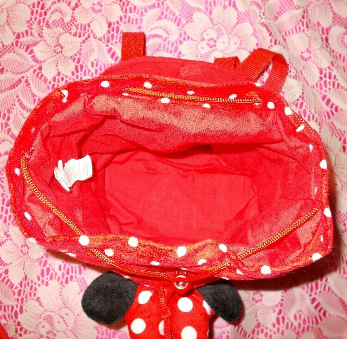 Girls Minnie Mouse 3D Backpack Plush Polka Dot OR Solid Black Fanny ...