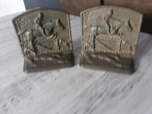 Antique Cast Iron Hubley Fox Chase Bookends #215 | eBay