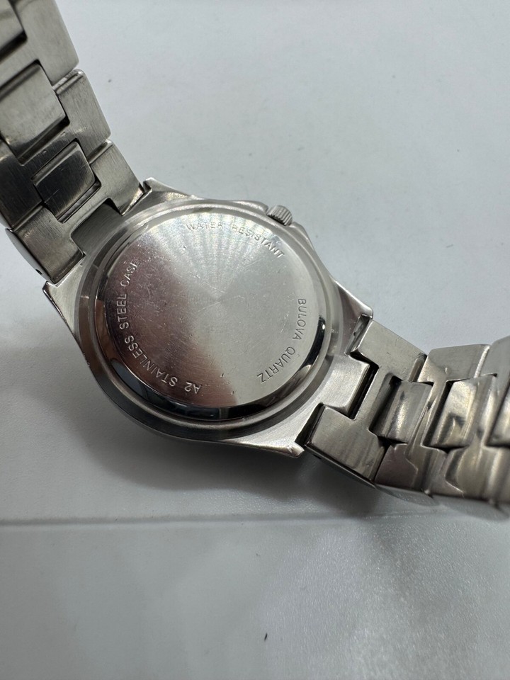Bulova Swiss 50m Quartz Stainless Steel A2 Mans Wrist Watch Vintage ...