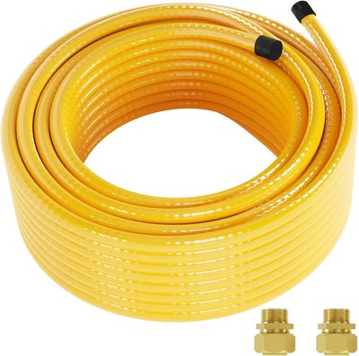100FT 1/2" CSST Flexible Propane Natural Gas Line, Corrugated Stainless ...