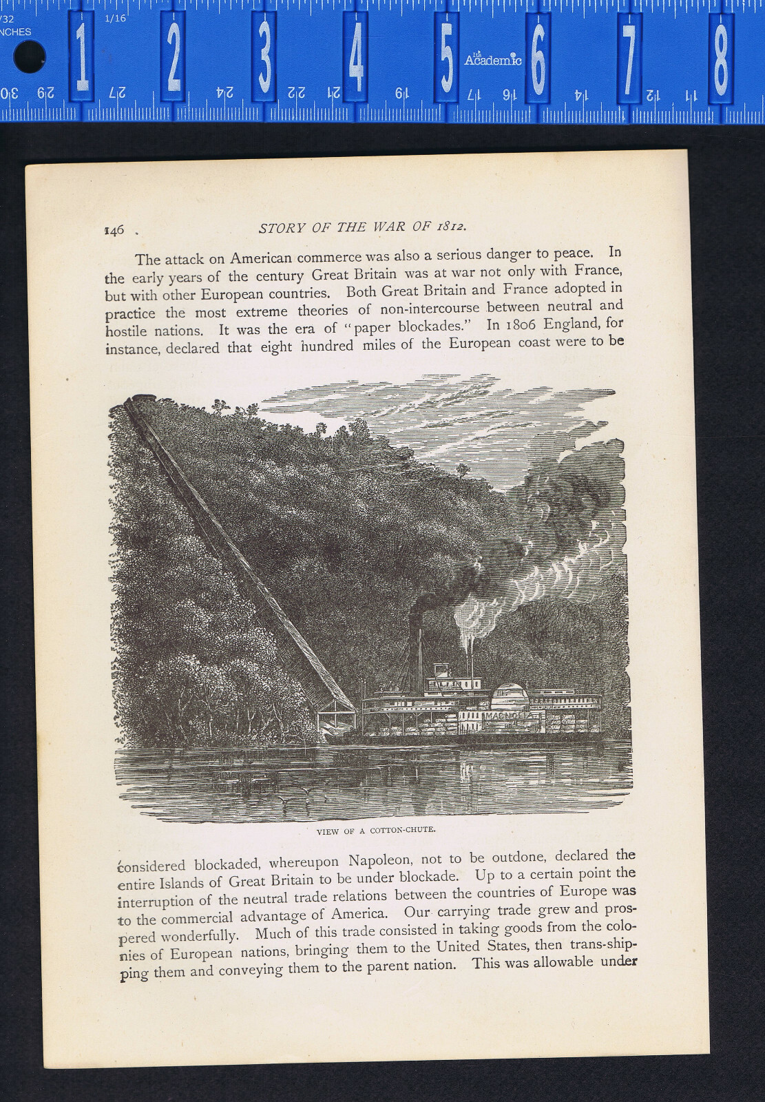 View of Cotton-Chute, Loading the Steamboat Magnolia on Alabama River ...