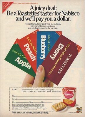 1971 Nabisco Toastettes Pastry vintage Print Ad 70's Food Advertisement ...