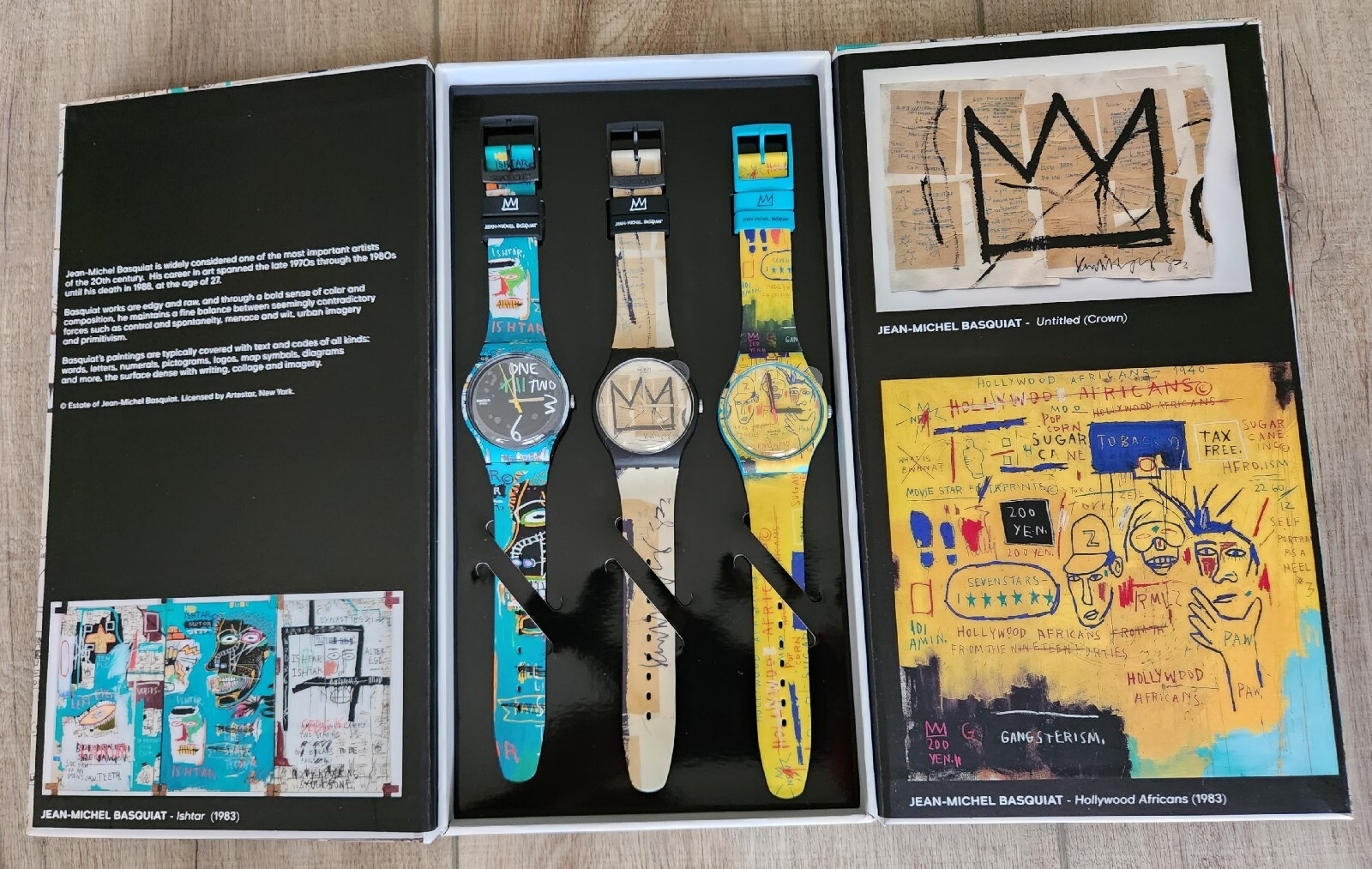 SWATCH X JEAN-MICHEL BASQUIAT TRIPTYCH Limited Set With Box! FREE SHIP ...