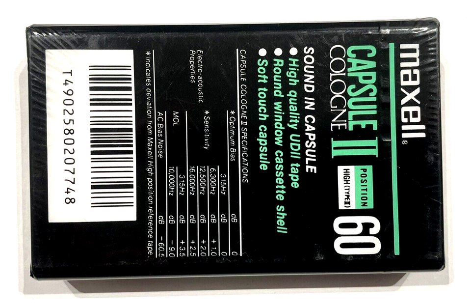 MAXELL capsule 60 audio cassette blank tape sealed Made in Japan Type ...