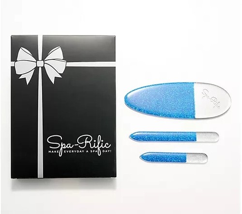 Spa-Rific Laser-Etched Hardened Glass 3-pc Shimmer Mani-Pedi Set | eBay