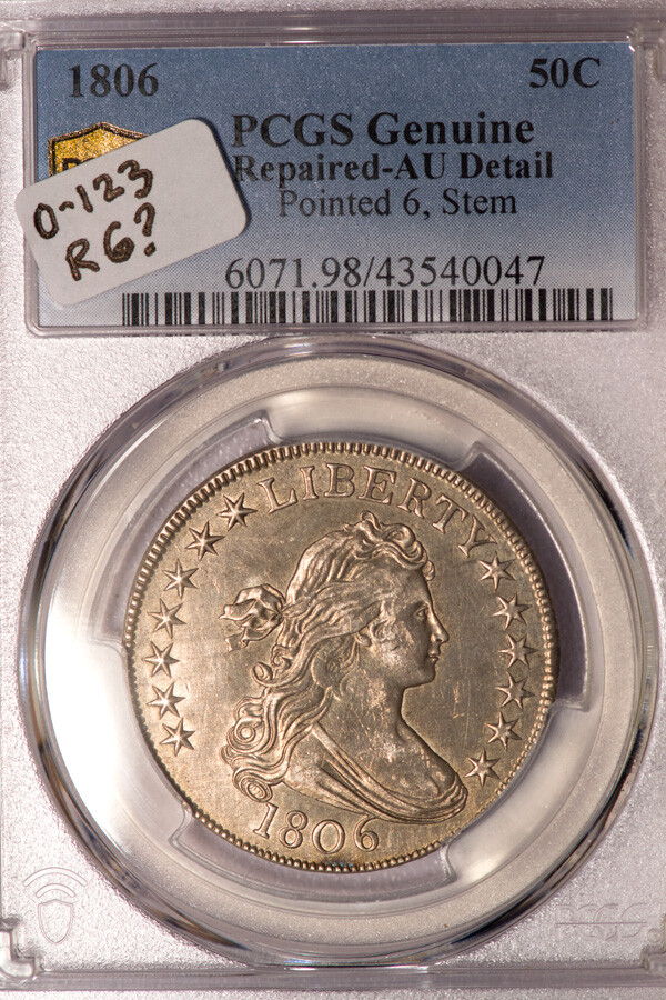 1806 O-123 R6? 50C Pointed 6, Stem Draped Bust Half Dollar PCGS MS98 | eBay