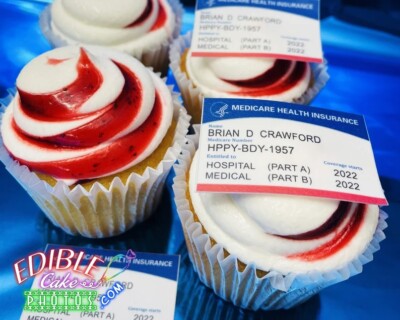 20 Miniature Custom edible Medicare Cards for cupcakes or cookie 65 ...