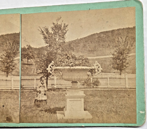 McGregor Iowa, Antique Stereoview card, Large pot in Buell Park, Theo ...