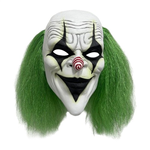 Scary Halloween Clown Mask Shine Eyes with Green Hair Adult Cosplay ...