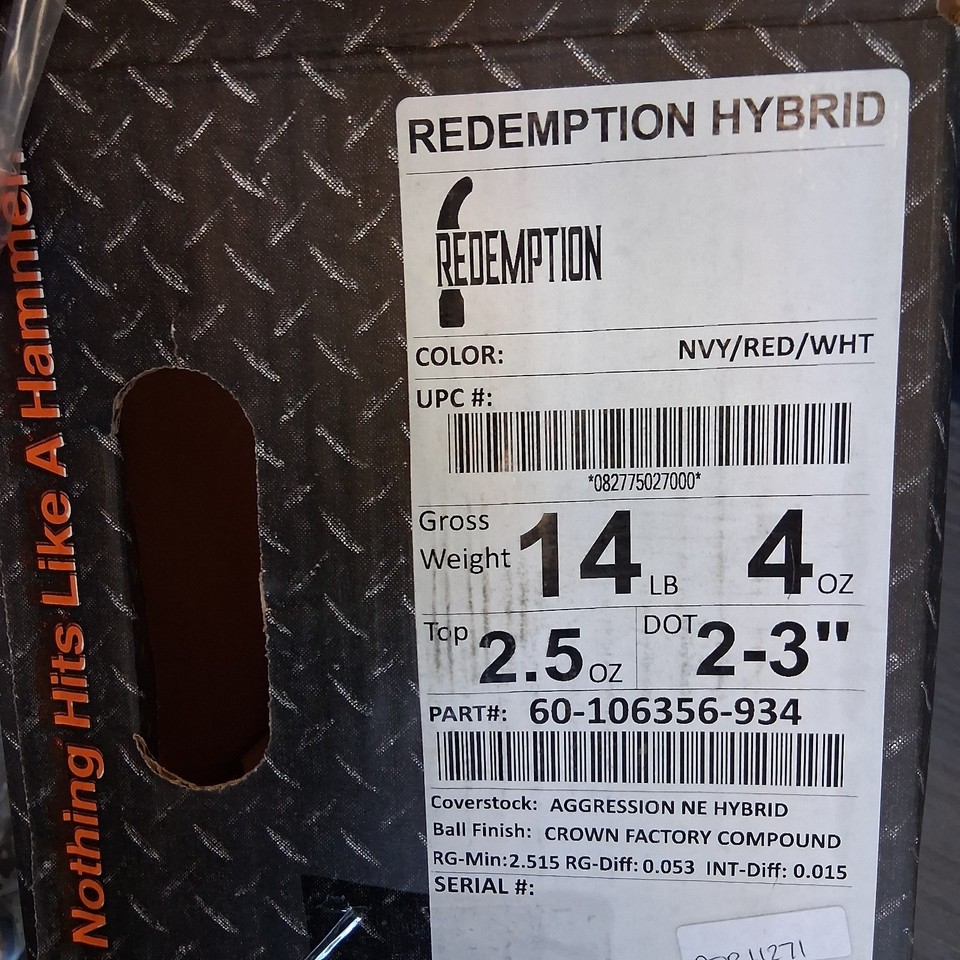 Hammer Redemption Hybrid 1ST QUALITY bowling ball 14 LB. new in box ...