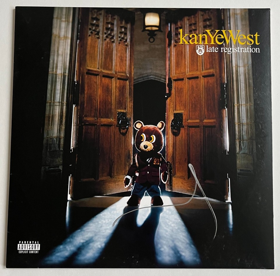 KANYE WEST YE SIGNED AUTOGRAPH LATE REGISTRATION VINYL w/EXACT VIDEO ...