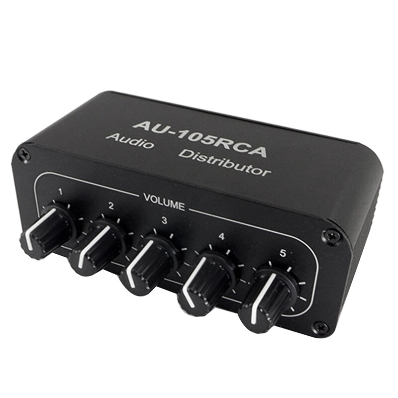 5CH Audio Distributor Stereo Audio Mixer 1 Input 5 Output Splitter for ...