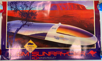 Vintage 1987 GM Chevrolet Sunraycer Poster World Solar Challenge ...