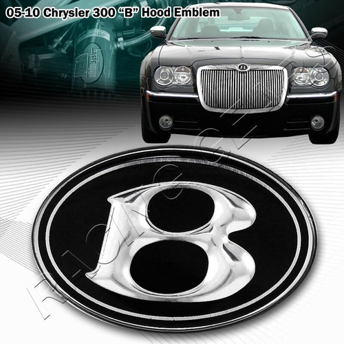 For 05-10 Chrysler 300 Front Hood Grille Grill Black VIP B Emblem Badge ...