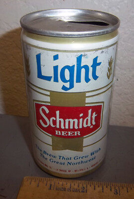 SCHMIDT light beer pull tab style beer can EMPTY great colors ...