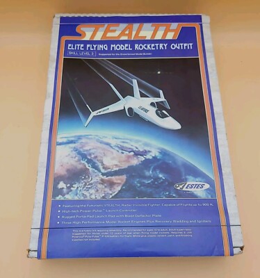 Vtg 1984 Estes Stealth Flying Model Rocket 1436 Starter Launch Kit, New ...