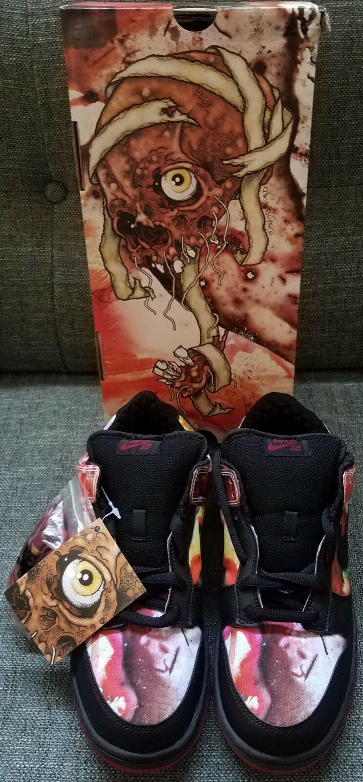 Nike Dunk Low SB PUSHEAD 1 2005 US Size 10 Skull Head Shoe Box New | eBay