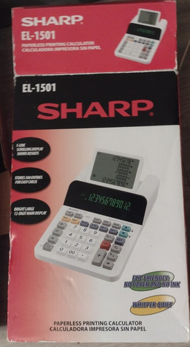 Sharp EL-1501 Cordless Paperless Printing Calculator Large Bright Display - New! | eBay