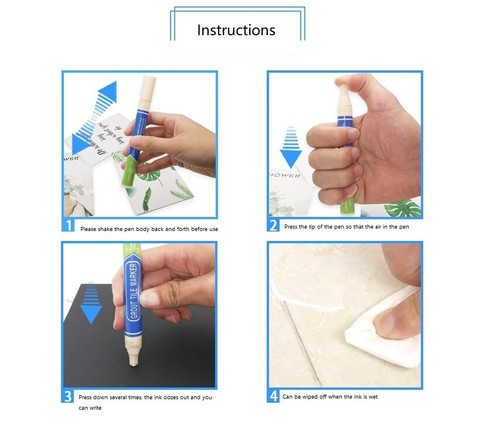 Grout Pen Anti Mould Tile Reviver Restore Kitchen Bathroom Grout ...