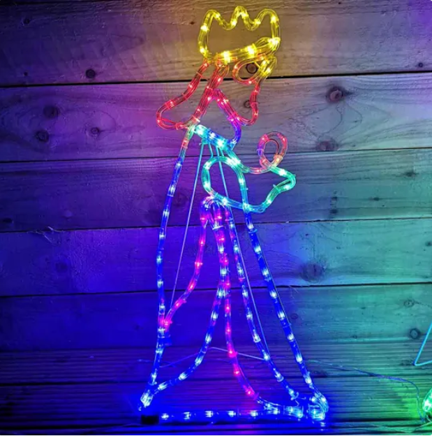 Nativity Three Wise Men Silhouette Rope Light 70cm 360 LED Indoor ...