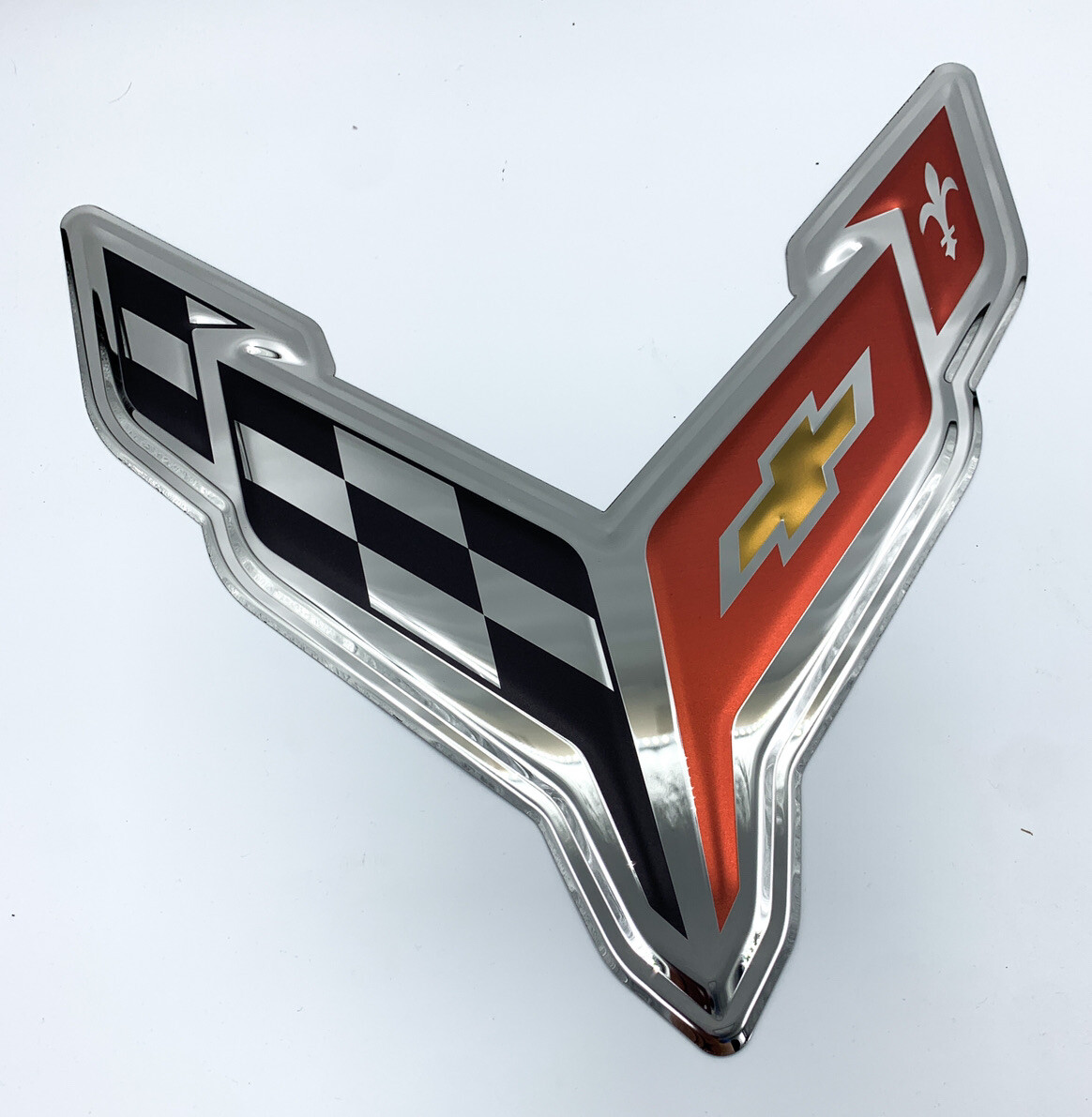 Chevrolet Corvette C8 Crossed Flags Logo Emblem Metal Sign - Licensed ...