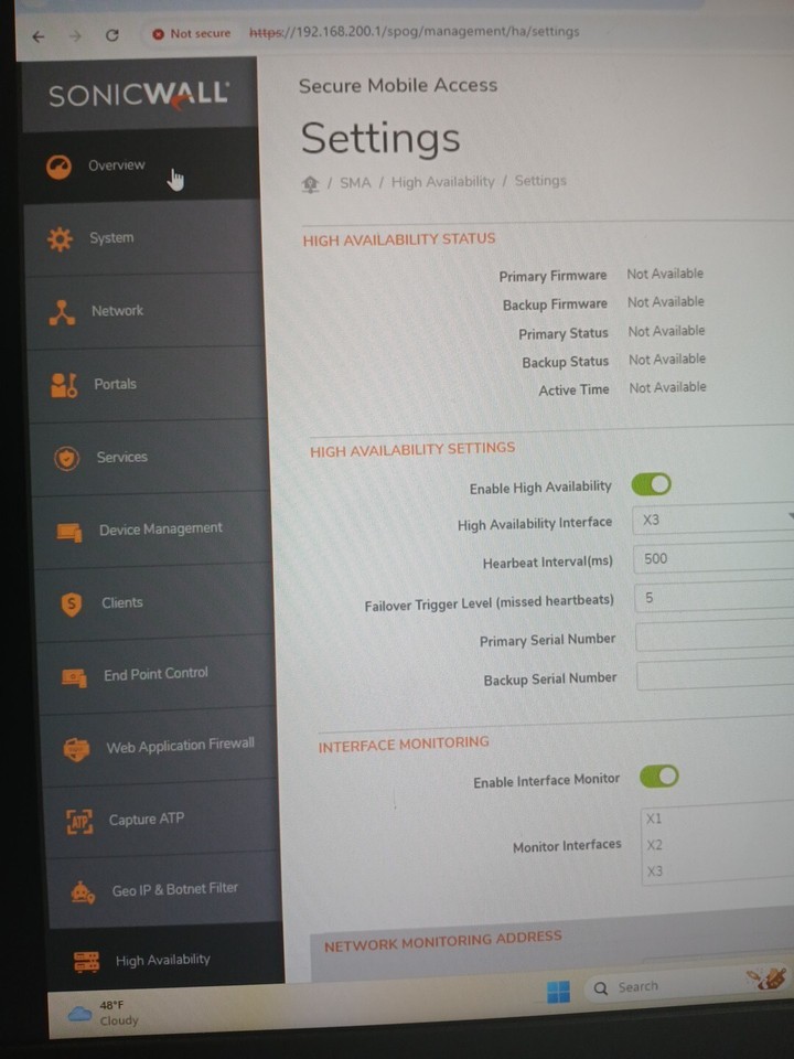 SonicWall SMA 410 Firewall Web Application -1RK33-0D9 W/RACK EARS ...