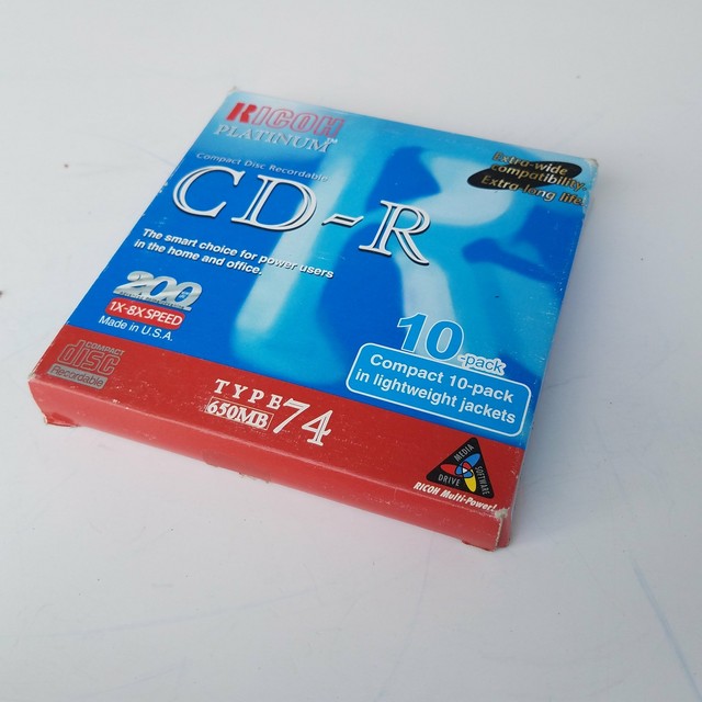 Ricoh CD-R Type 74 650MB 1X-8X Speed 10-Pack 026649703102 3070310 ...