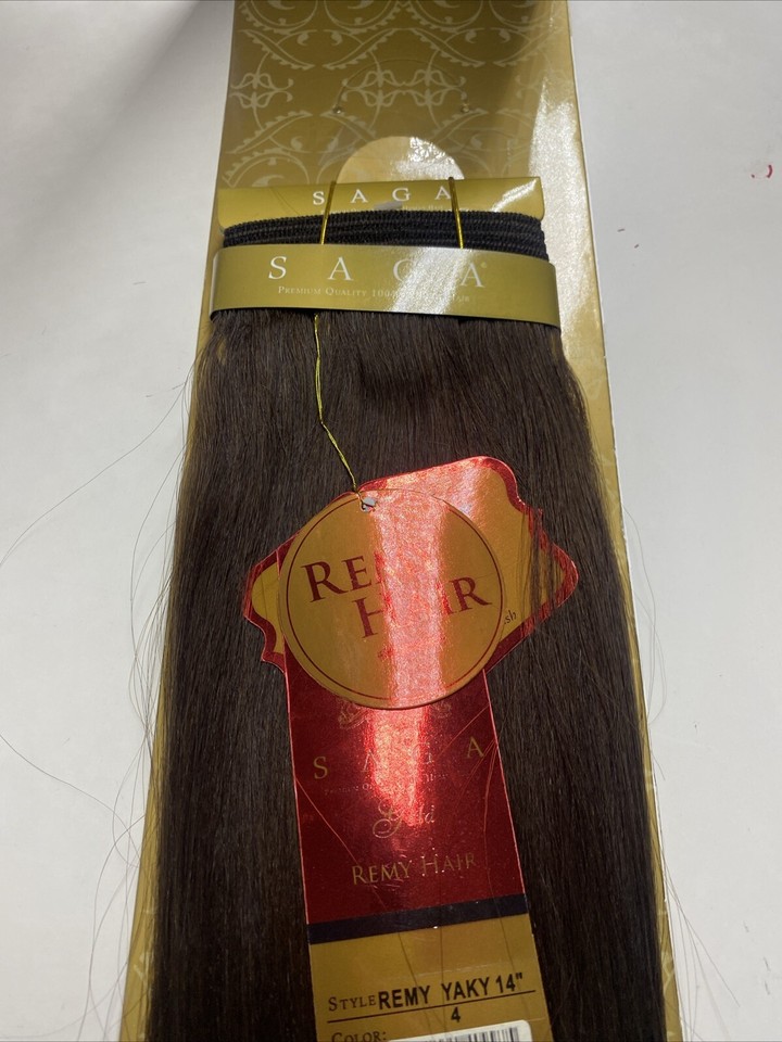 SAGA GOLD YAKY 14"_#4_100% HUMAN REMY HAIR WEAVE STRAIGHT EXTENSION | eBay
