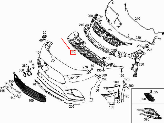 Mercedes-Benz a Class W177 Front Bumper Under Tray Cover A1778851400 ...